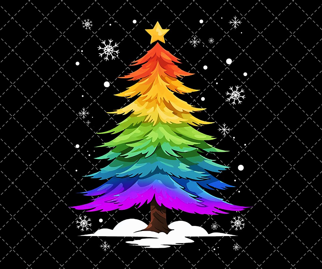 Rainbow LGBT Christmas Tree PNG: Holiday Clipart (digital Download) - Etsy