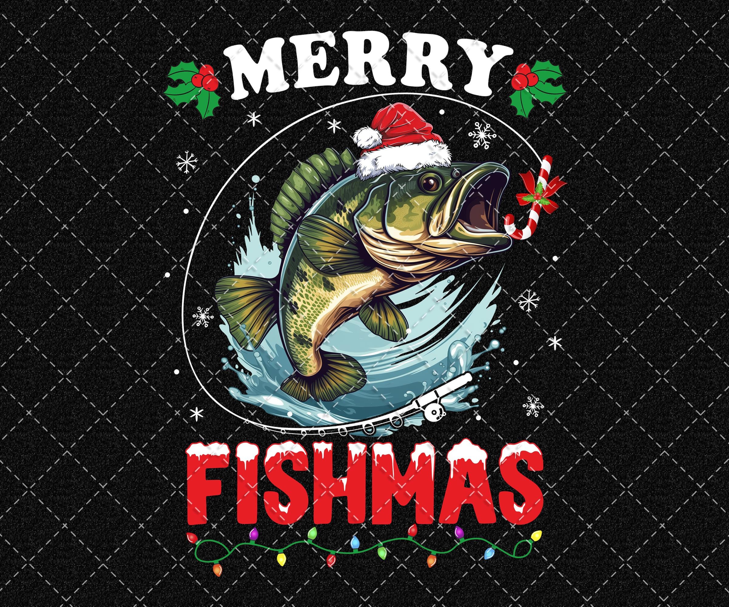 Merry Fishmas Png, Christmas Fishing for Men Women Png, Merry Christmas ...