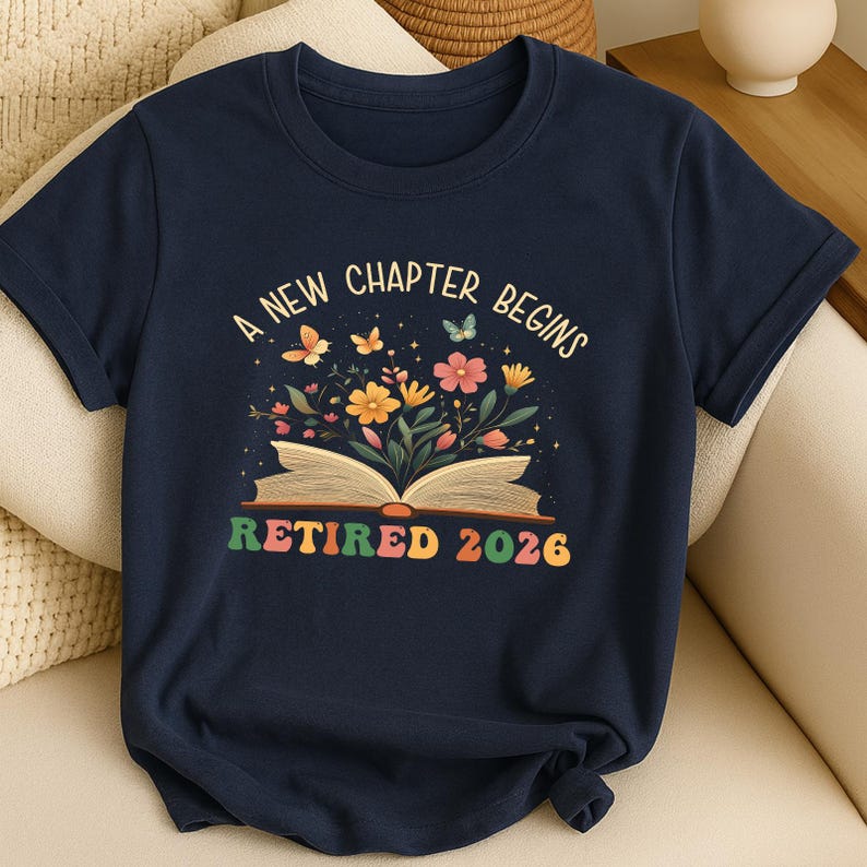 A New Chapter Begins Retired 2026 Png, Retirement Book Floral ...