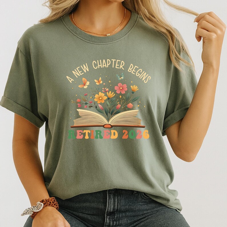 A New Chapter Begins Retired 2026 Png, Retirement Book Floral ...