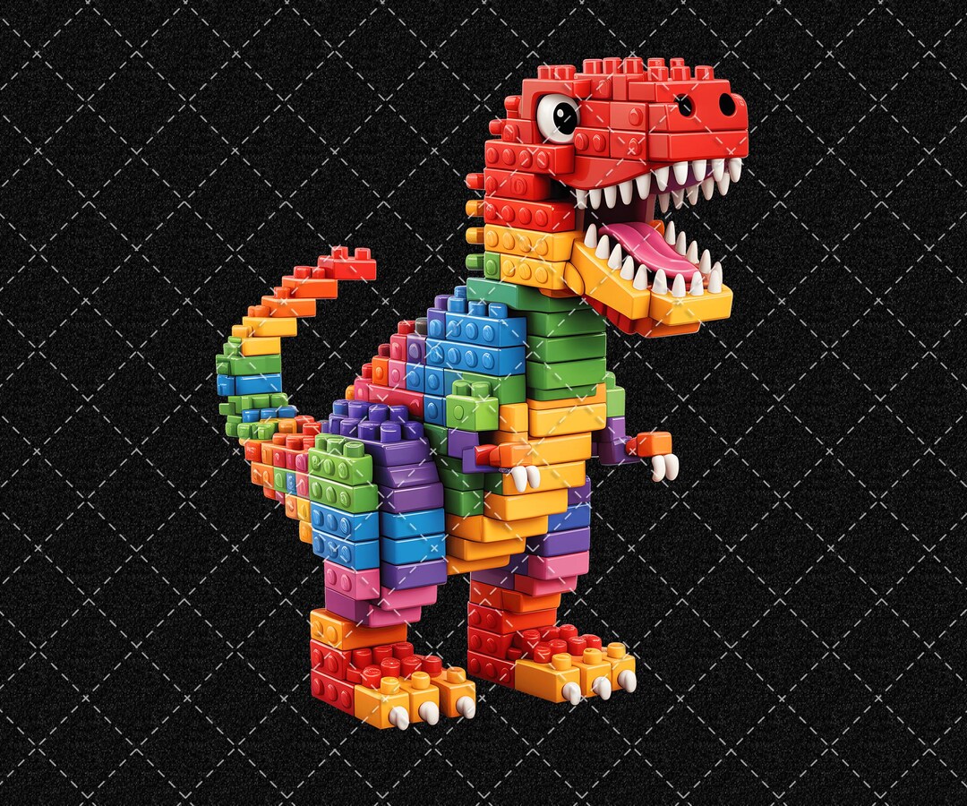 Building Blocks Dinosaur PNG, Rainbow Bricks (digital Download) - Etsy