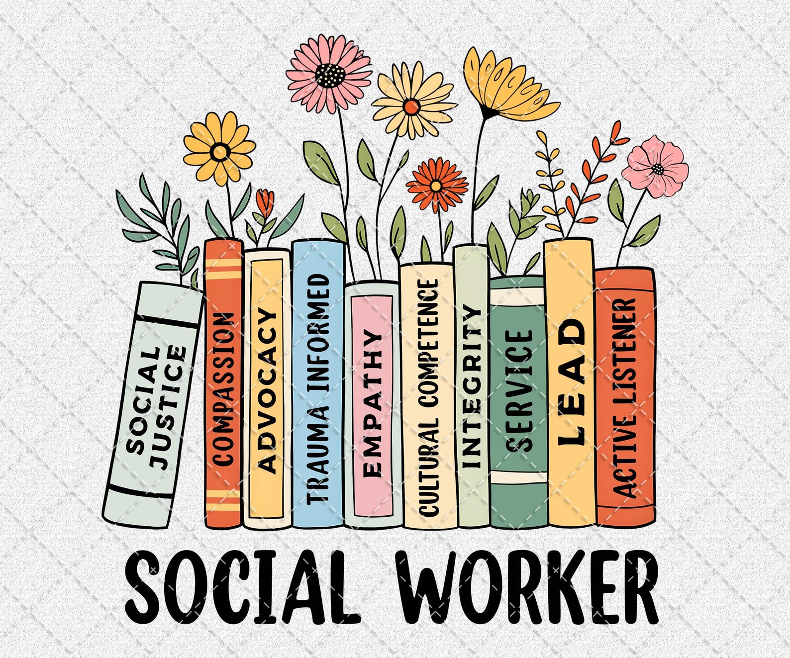 Wildflower Social Worker PNG: Counseling Design Digital Download - Etsy