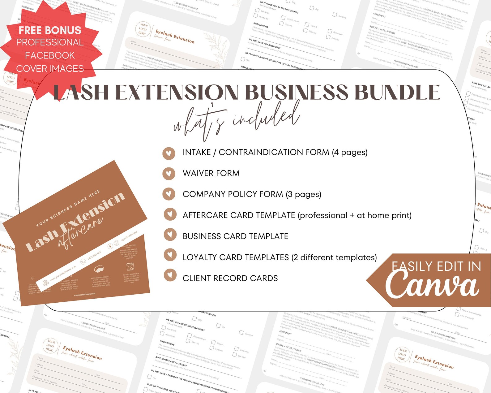 Eyelash Extension Forms - Editable Lash Consent Templates, Consultation ...