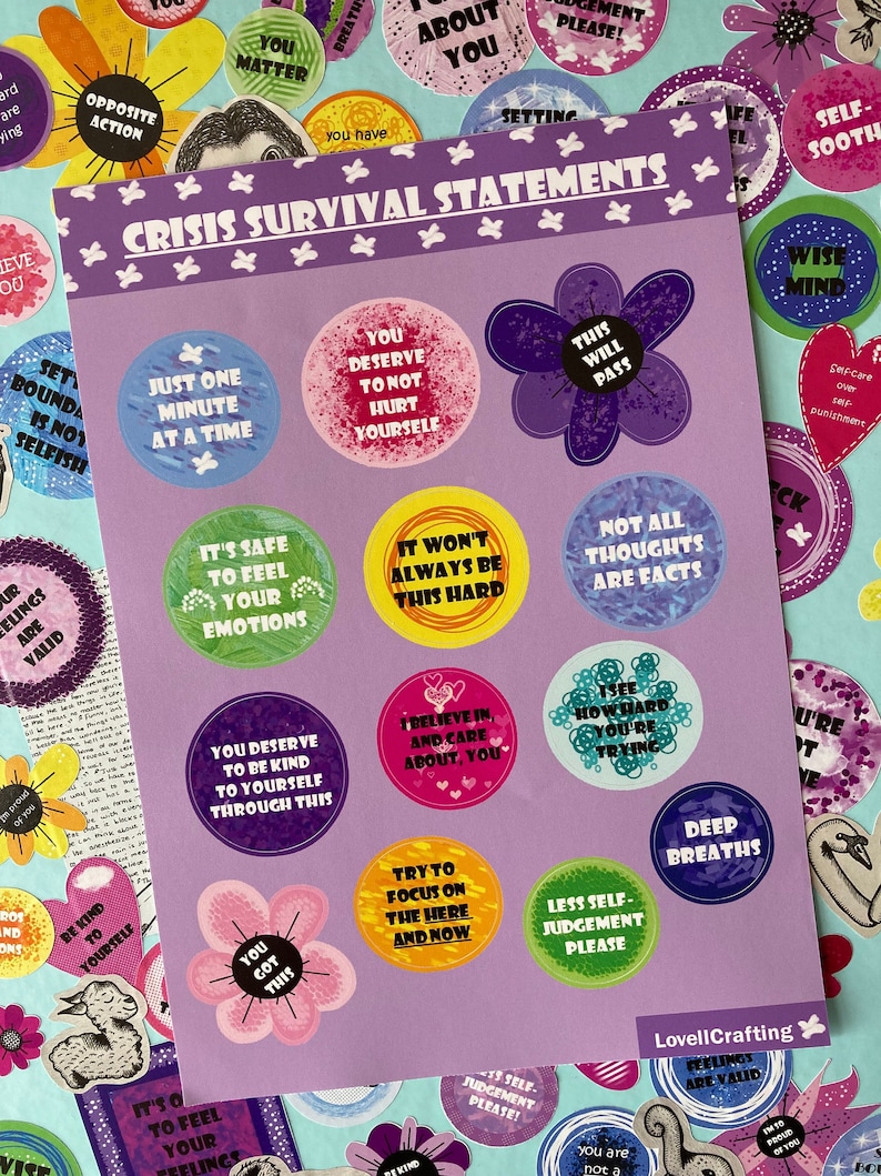 Crisis Survival Sticker Sheet | Mental Health Stickers - Etsy