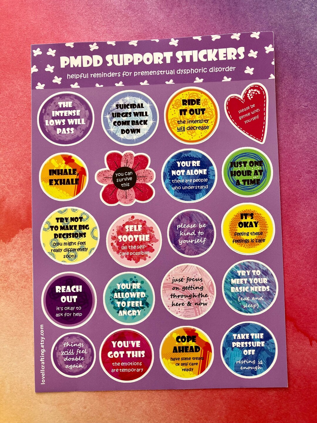 PMDD Stickers | Premenstrual Dysphoric Disorder Support Stickers - Etsy