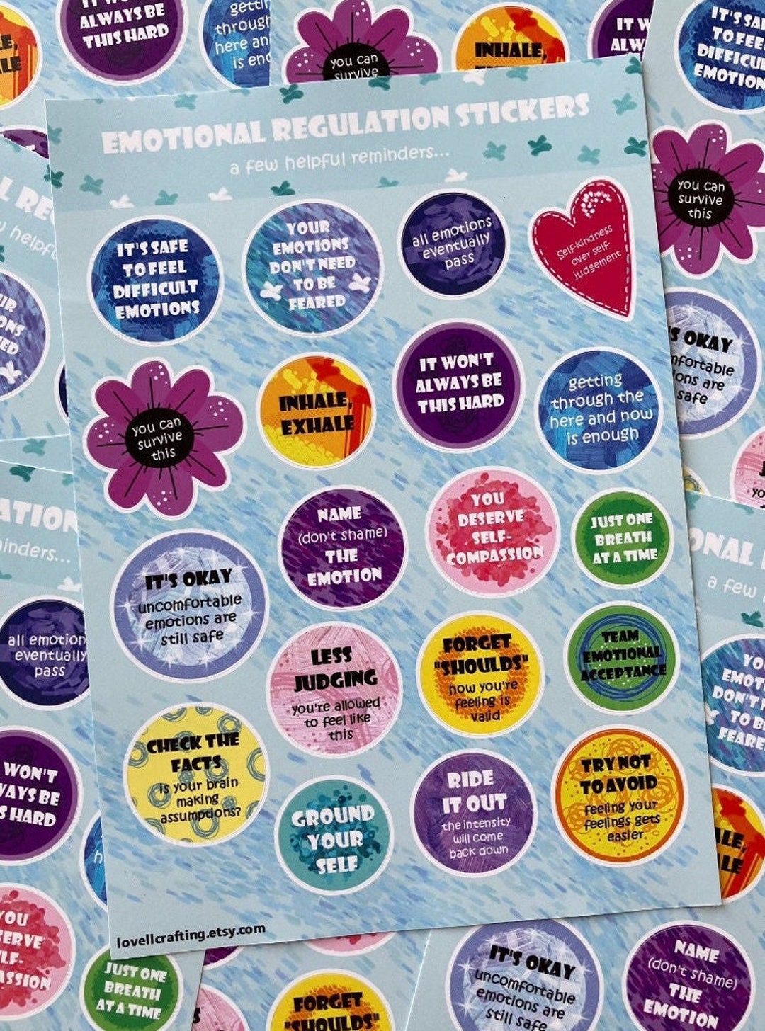 Emotional Regulation Sticker Sheet - Etsy