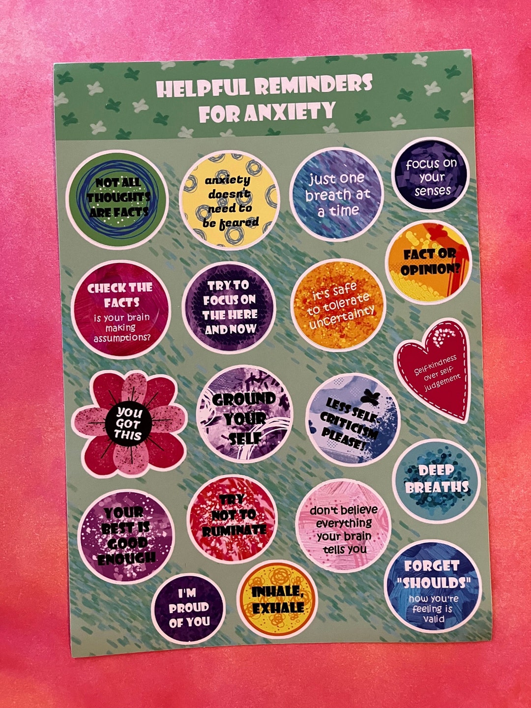 Anxiety Support Stickers CBT Based Helpful Reminders - Etsy