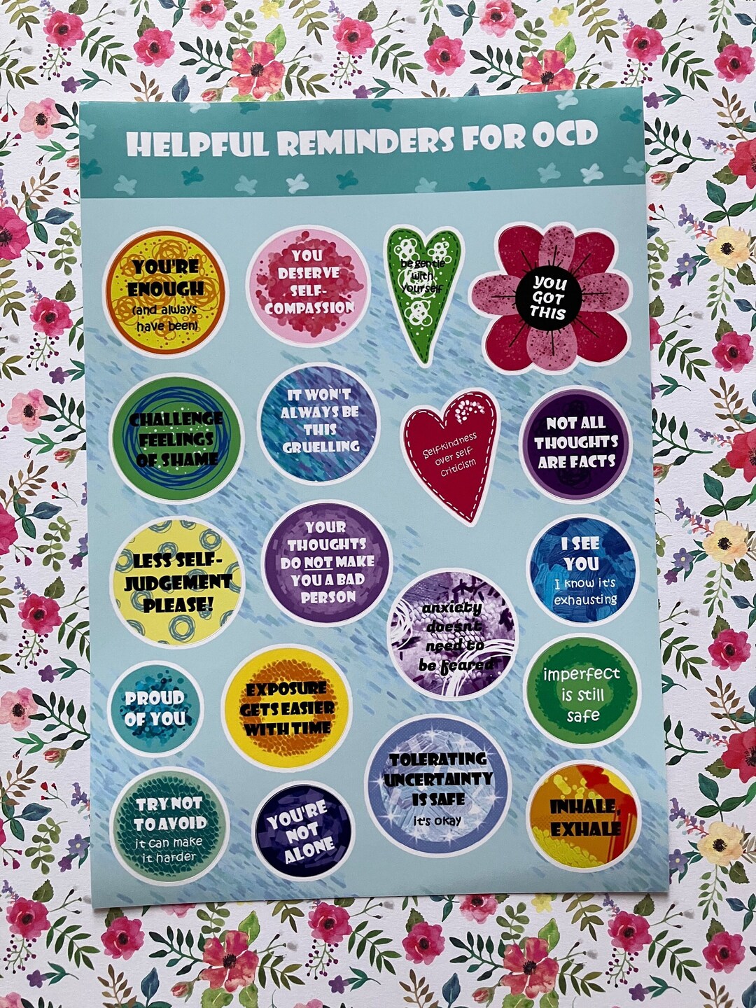 OCD Support Sticker Sheet - Etsy