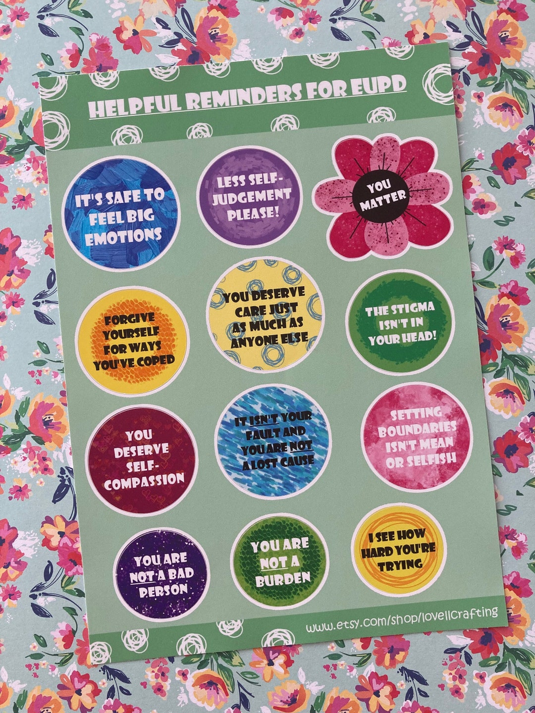 EUPD BPD Stickers Helpful Reminders - Etsy