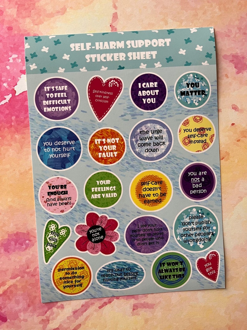 Self Harm Support Sticker Sheet - Etsy