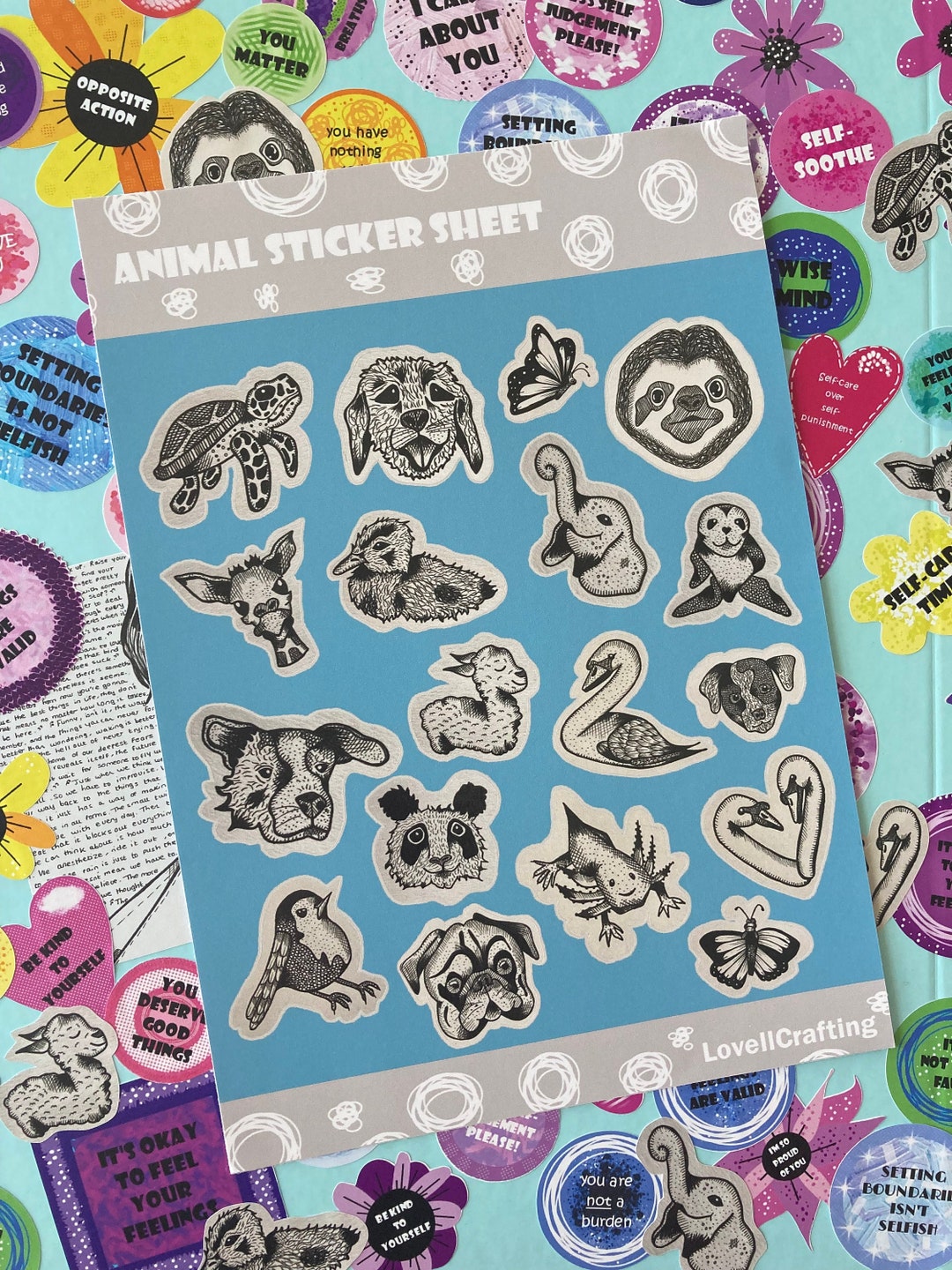 Animal Sticker Sheet | Hand Drawn Stickers - Etsy