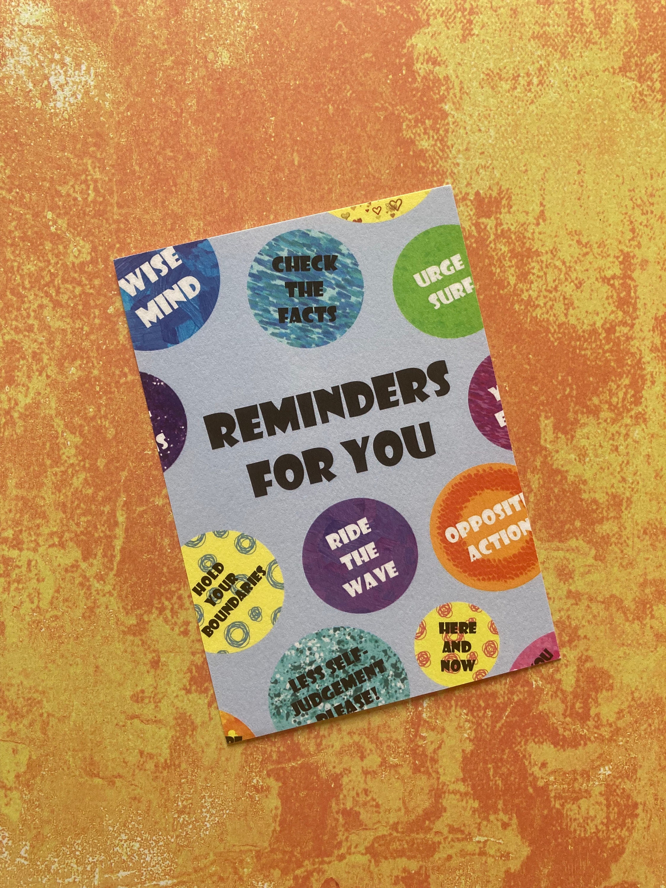 DBT Skills Reminders Postcard - Etsy