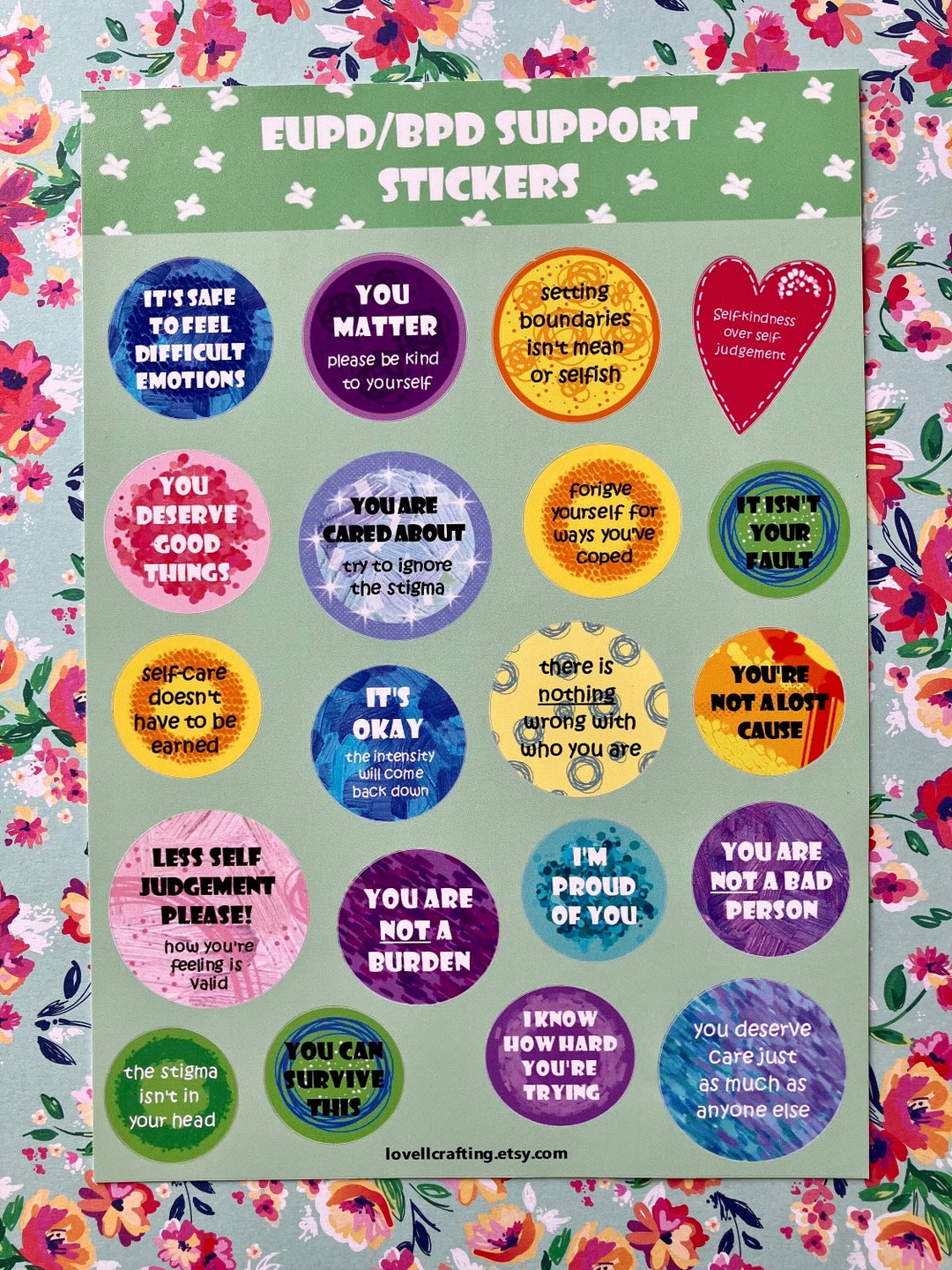 EUPD/BPD Support Stickers | Personality Disorder Helpful Reminders - Etsy