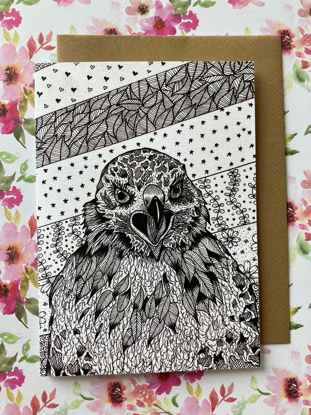 Buzzard Card | Hand Drawn Print - Etsy