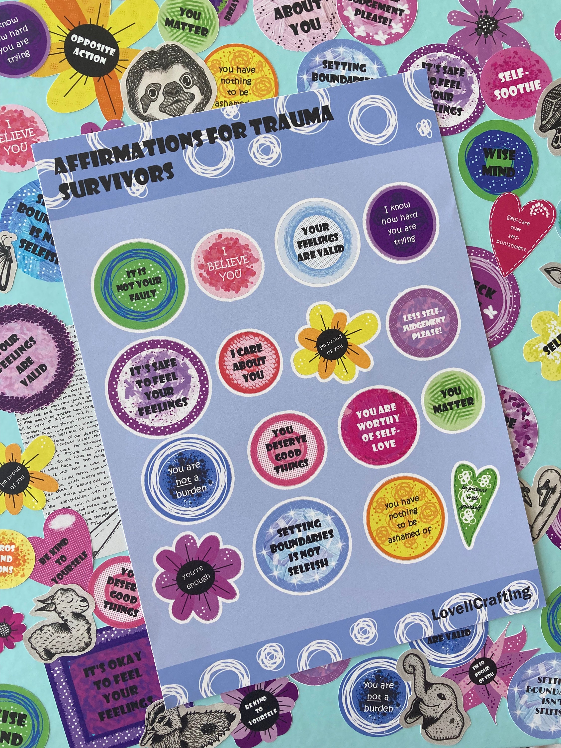 Trauma Recovery and DBT Sticker Sheets - Etsy