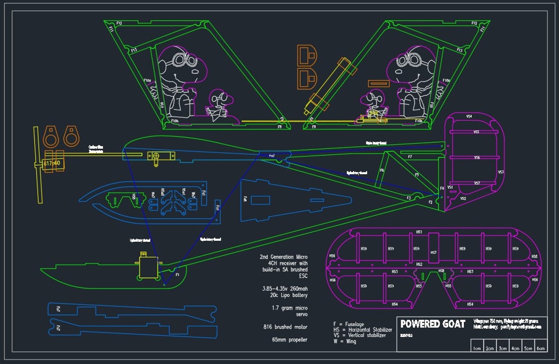 Aircraft RC Plane Model Powered Goat 2024 Digital Plans / Laser Cuting ...