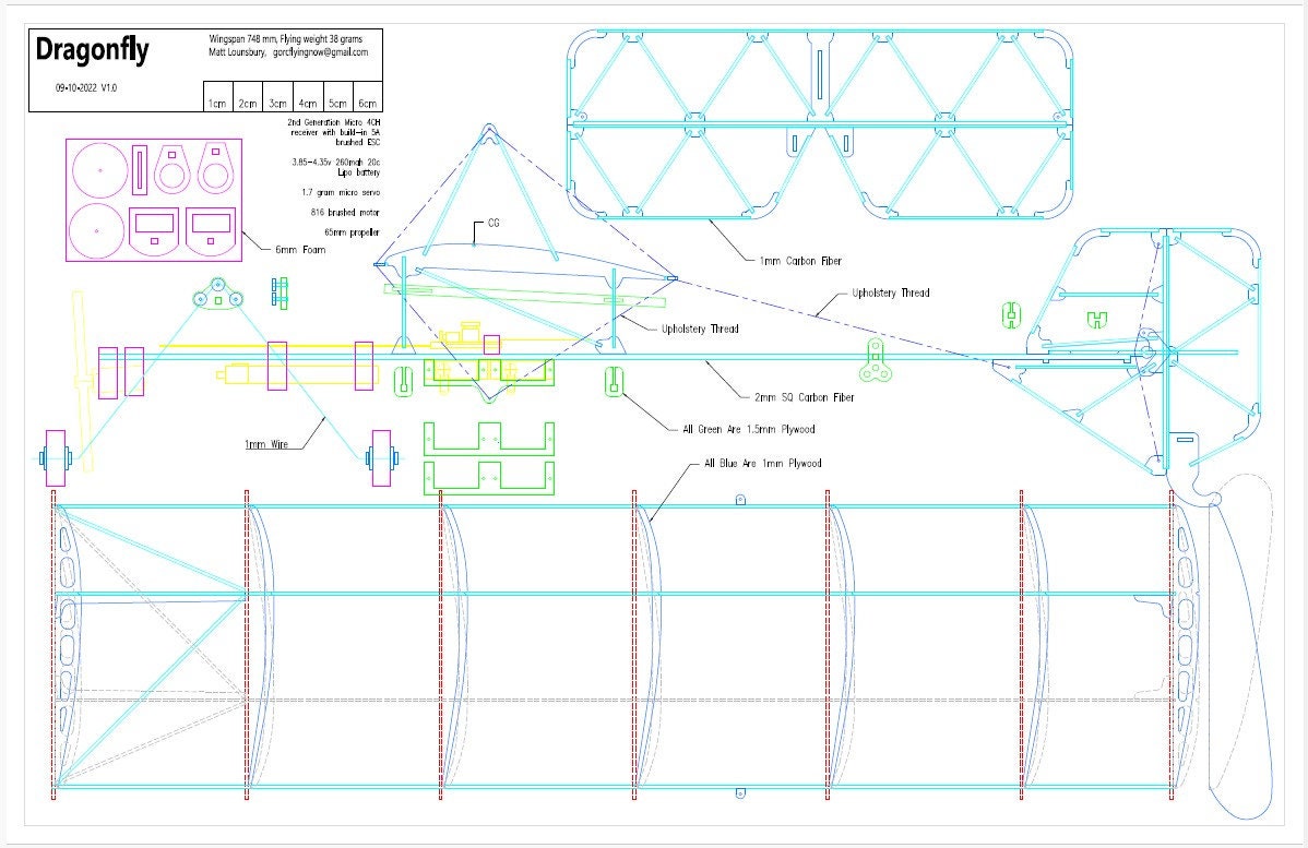 Aircraft RC Plane Model Dragonfly Digital Plans / Laser Cuting, Dxf ...