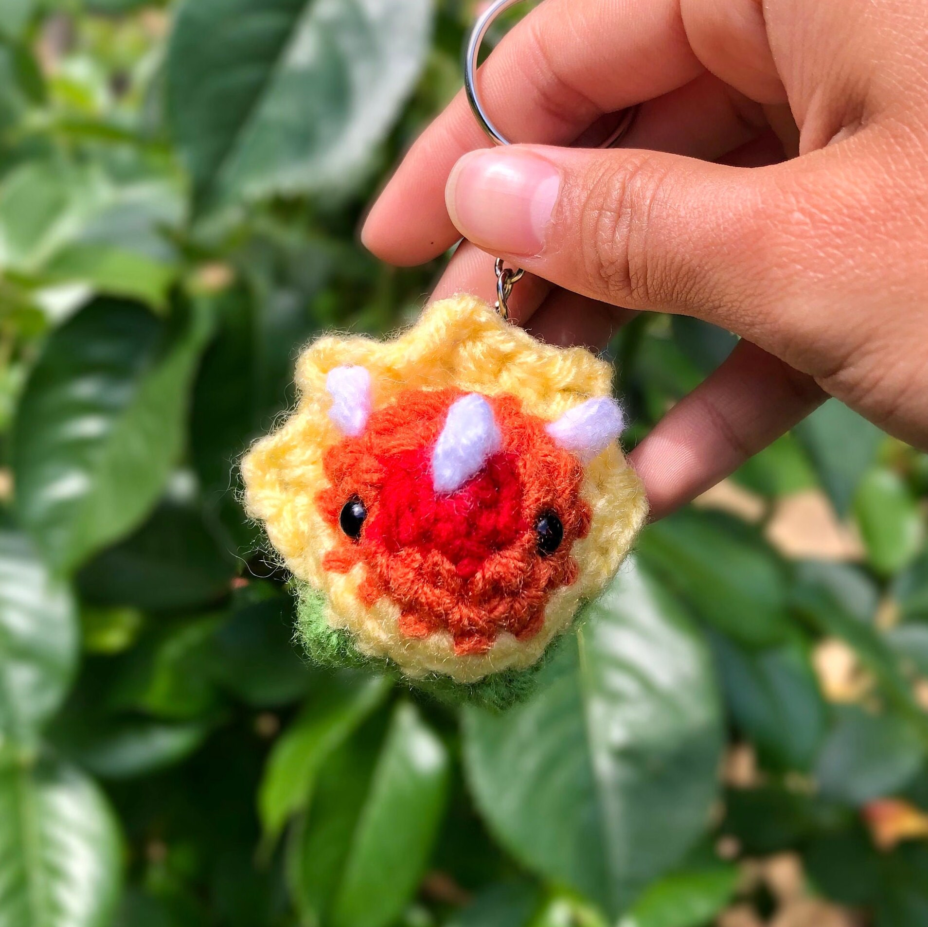 Rainbow Chubby Triceratops Keychain Crochet Keychain Dinosaur Pride ...