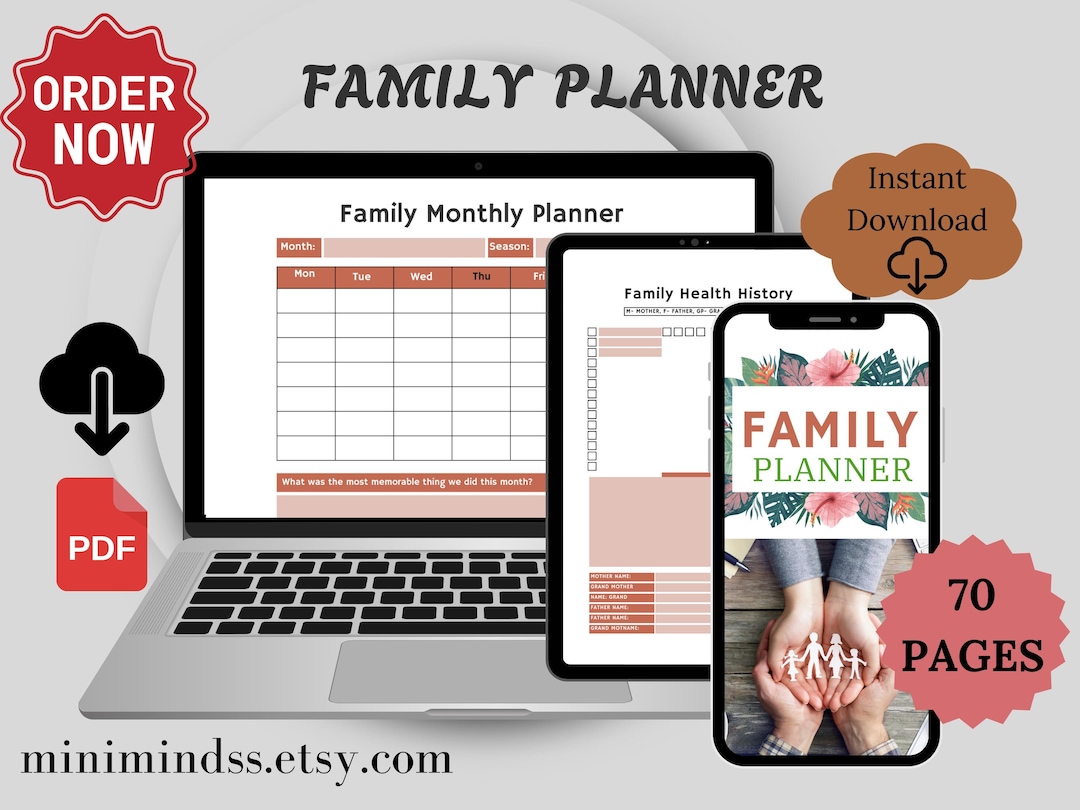 Family Planner – Editable, Printable and Digital Organizer for Home ...