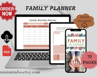 Family Planner – Editable, Printable and Digital Organizer for Home ...