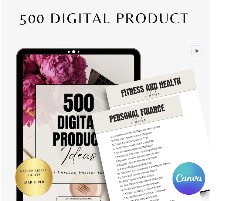500 DIGITAL PRODUCT IDEAS, Start Earning Passive Income - Etsy