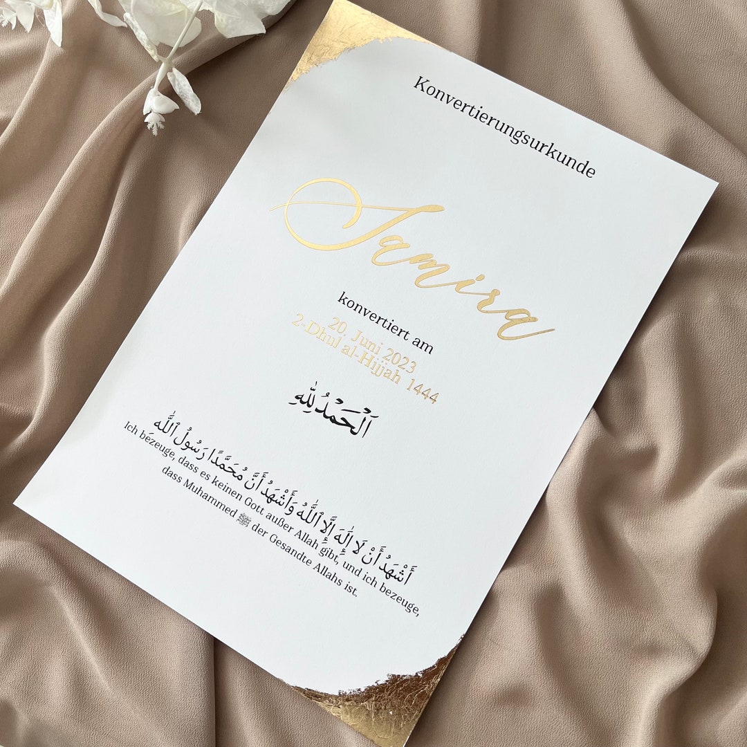 Islamic Conversion Certificate Conversion Certificate - Etsy