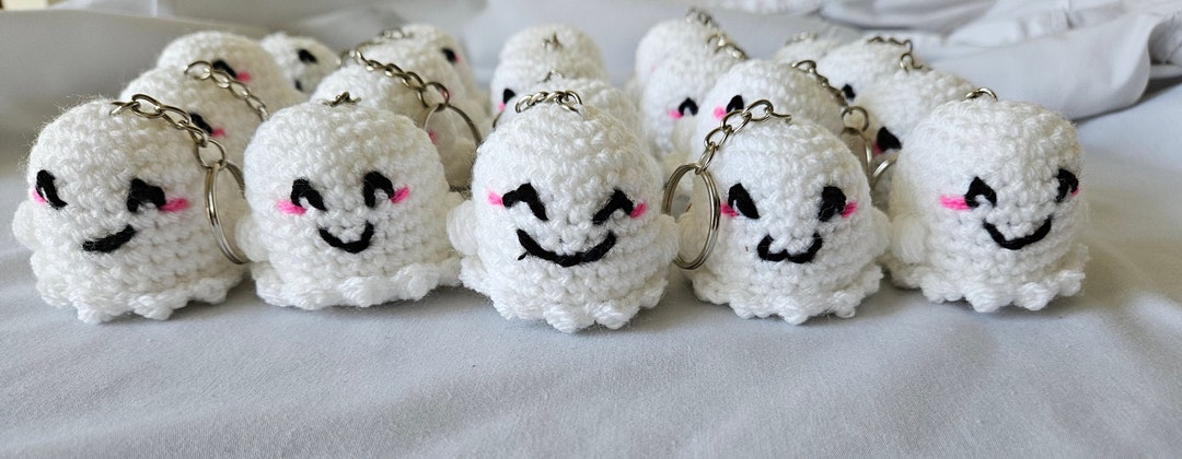 Ghost Crochet Keyring Kawaii - Etsy