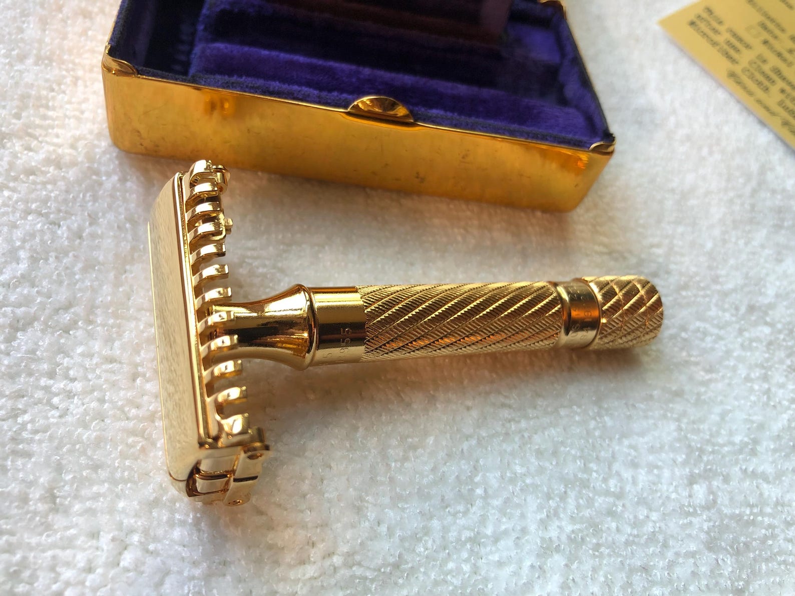 Restored 24K Gold Gillette Aristocrat Gen 1 open Comb TTO Razor With ...