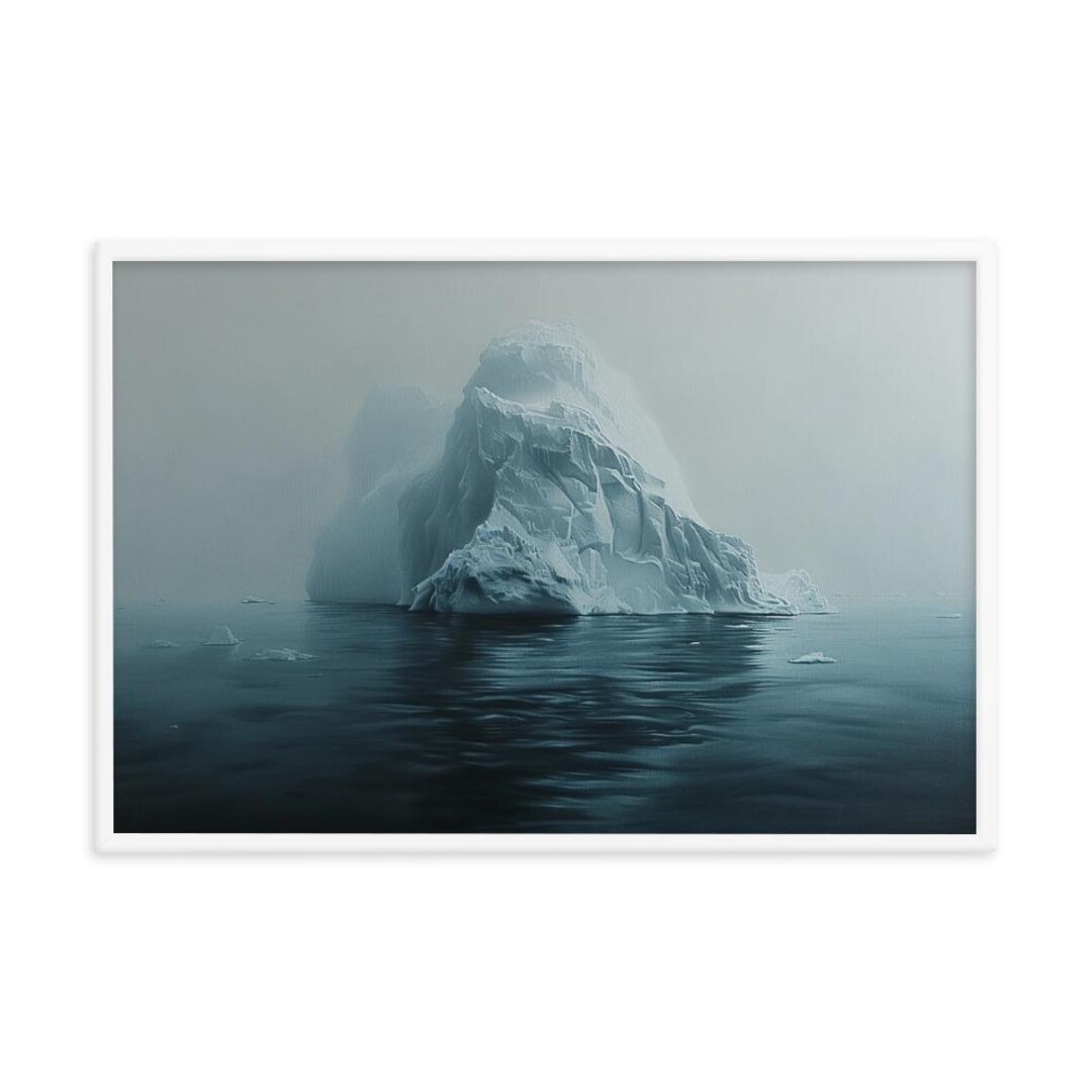 Majestic Iceberg Framed Art Print | Serene Arctic Wall Decor | Tranquil ...