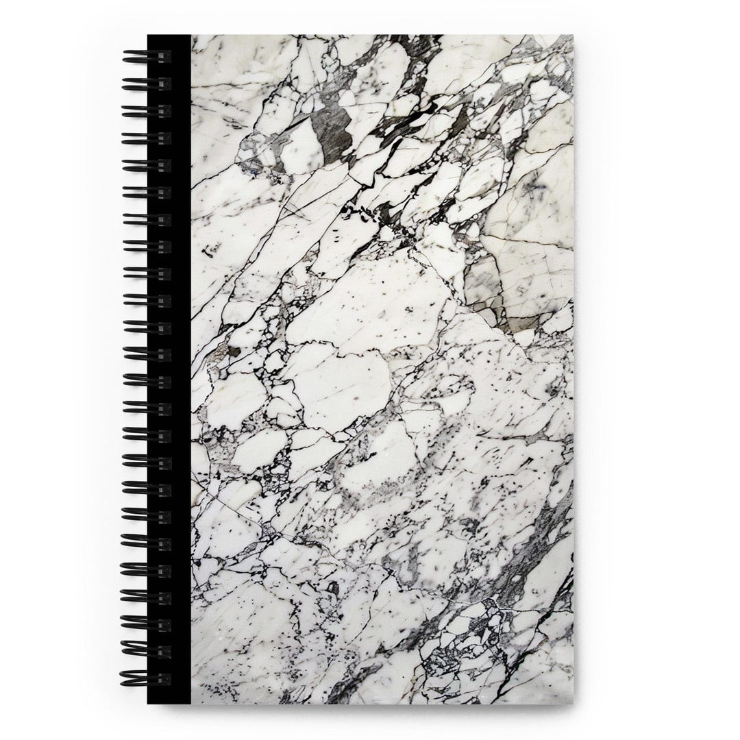 Luxurious Marble Spiral Notebook | Elegant Black and White Marble ...