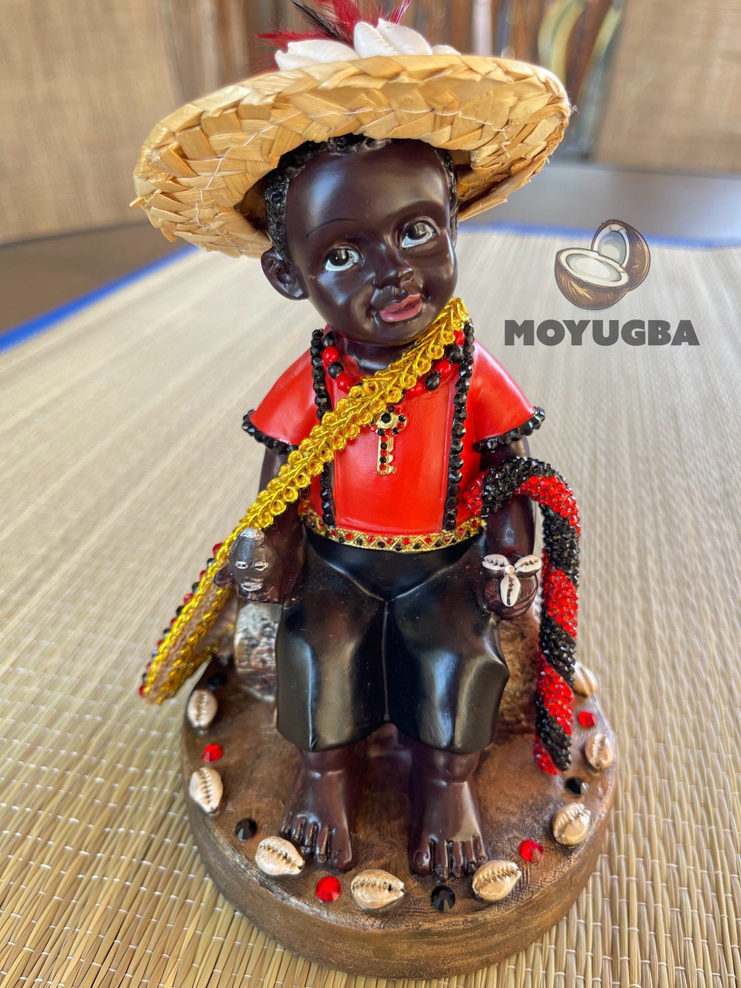 RHINESTONED - Orisha Eleggua Sitting Statue for Altar - Santeria - Etsy