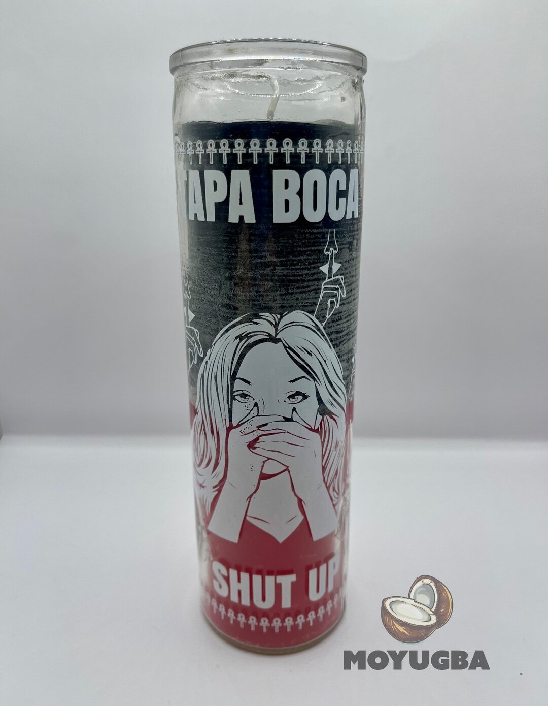 Shut Up/tapa Boca Ritual Candle/veladora - Black and Red - Etsy