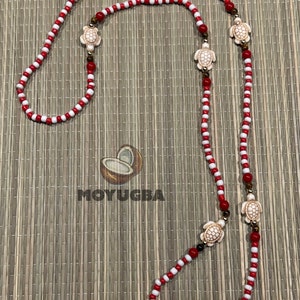 SHANGO With Tiger Eye Beads Necklace/collar/eleke Santeria/yoruba - Etsy