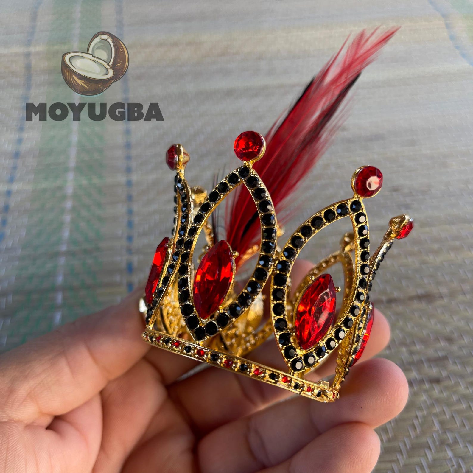 ELEGGUA Crown With Golden Cowrie Shells and Feathers - Etsy