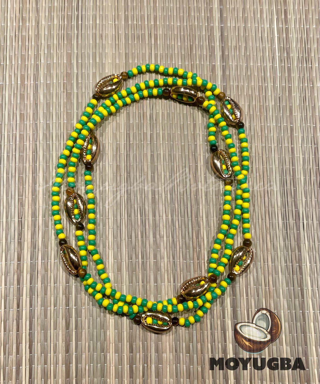 IFA ORULA Necklace With Cowrie/tiger Eye Beads - Collar De Orula. - Etsy