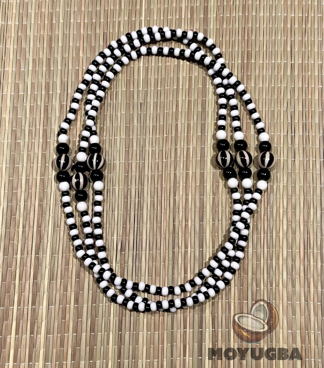 ELEGGUA/ESHU Black and White Necklace/eleke/collar - Santeria/yoruba - Etsy