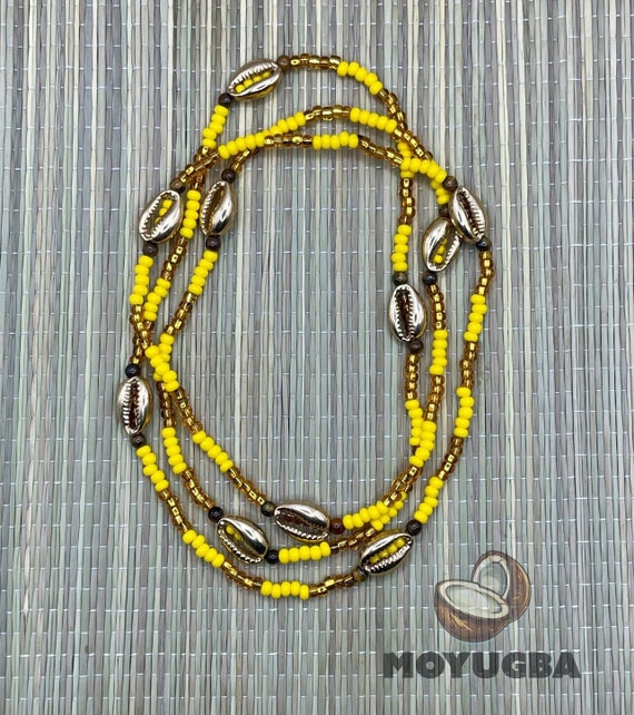 OSHUN With Tiger Eye Beads cowrie Shells Necklace eleke collar Santeria yoruba Etsy