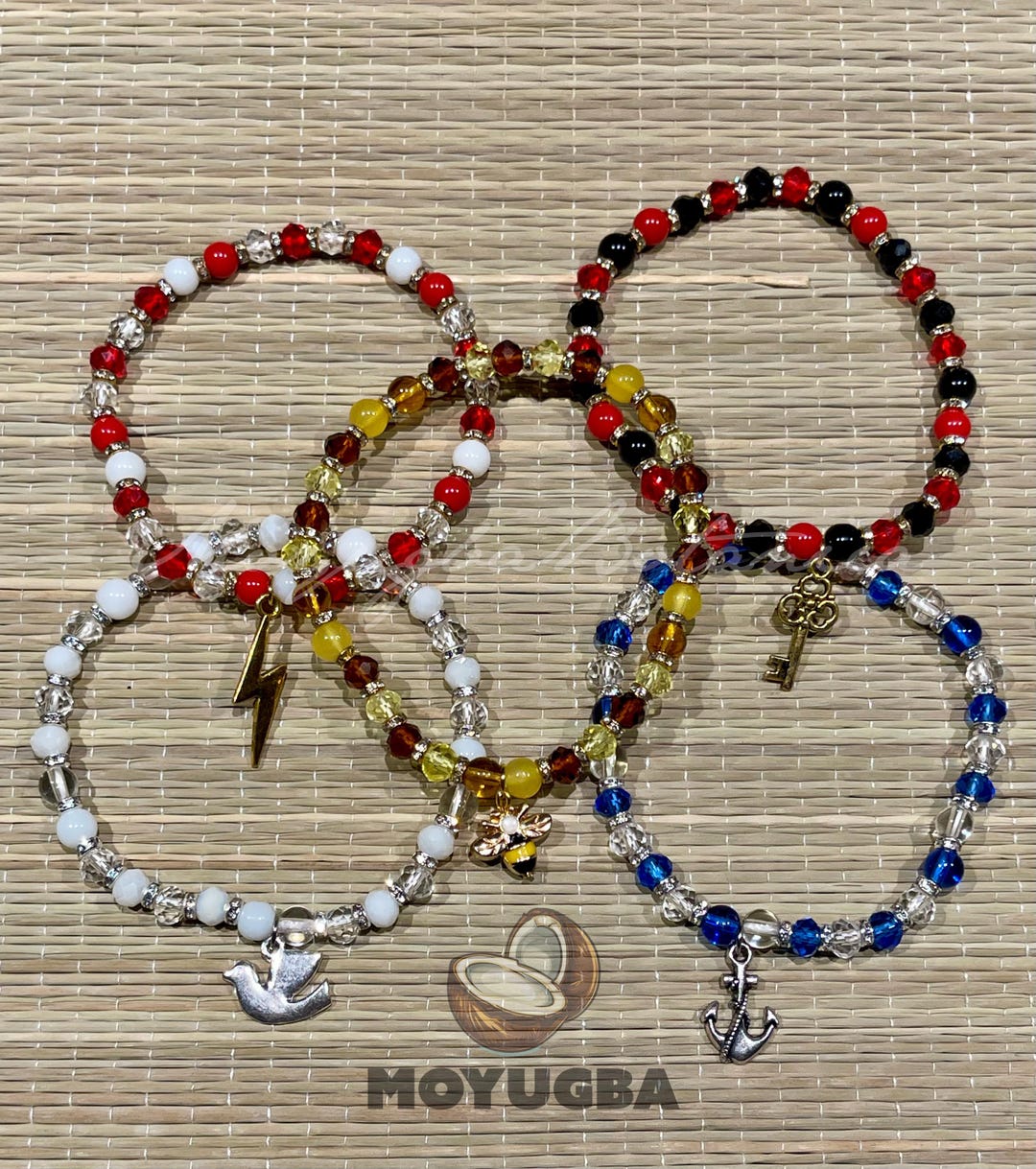 Inspired Orisha Bracelets With Charms - Eleggua, Shango, Obatala ...