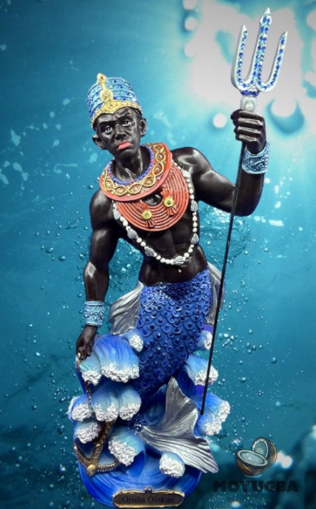 Rhinestoned OLOKUN Statue 12 Santeria/yoruba - Etsy