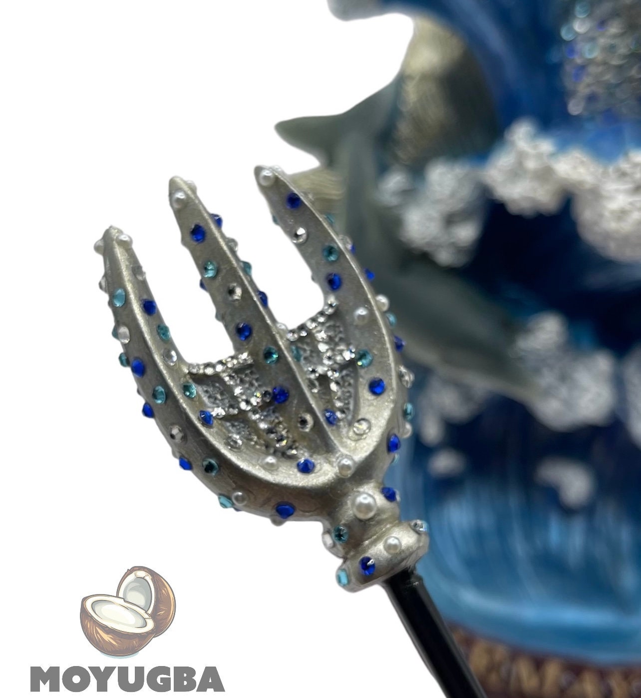 RHINESTONED Divine Yemaya Orisha Statue for Spiritual Protection and ...