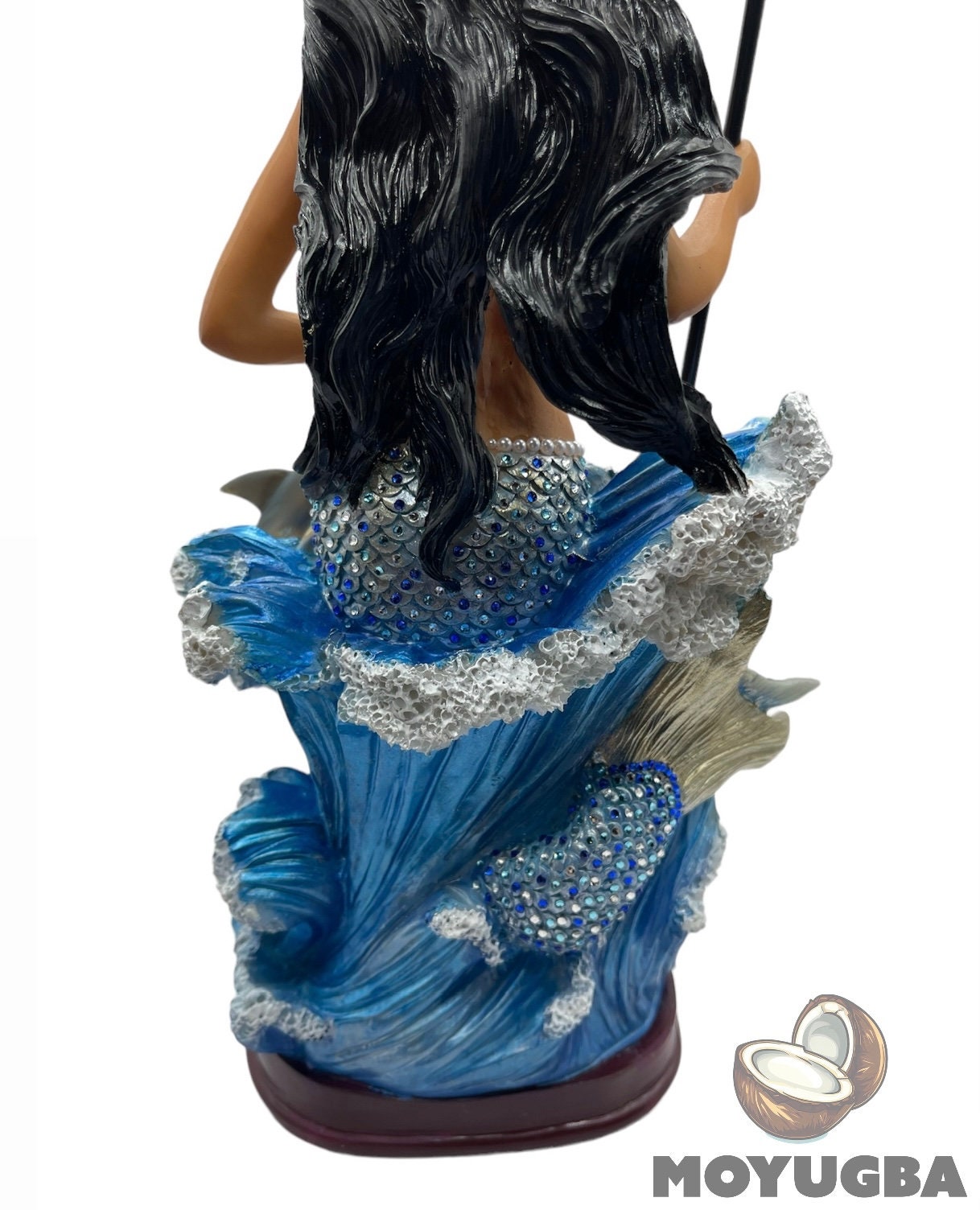 RHINESTONED Divine Yemaya Orisha Statue for Spiritual Protection and ...