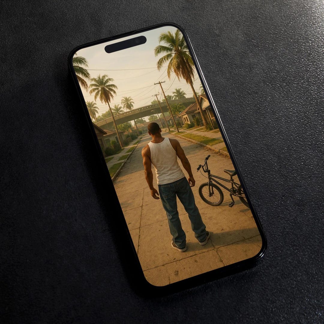 GTA San Andreas CJ Phone Wallpaper – Classic Grove Street Art, Retro ...