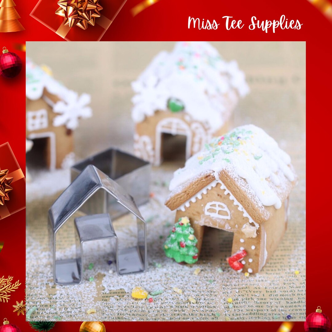 Tiny Gingerbread House Cookie Cutter Set 3 Piece Set Christmas Cookie ...