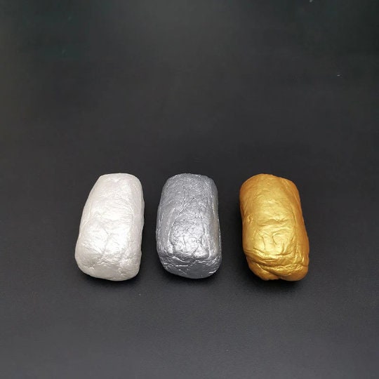 Shiny Resin Clay DIY Premium Gold Silver Pearl White 50g Pack Gold ...