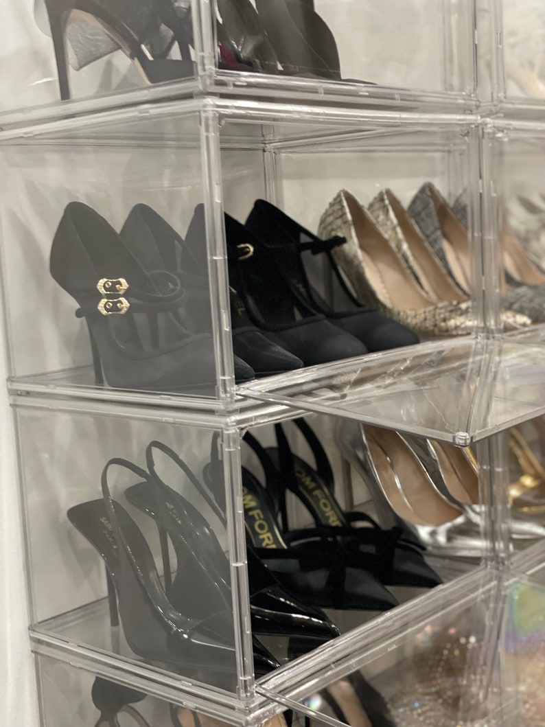 Magnetic Perspex Shoe Display Box Premium Shoe Display Box Stackable ...