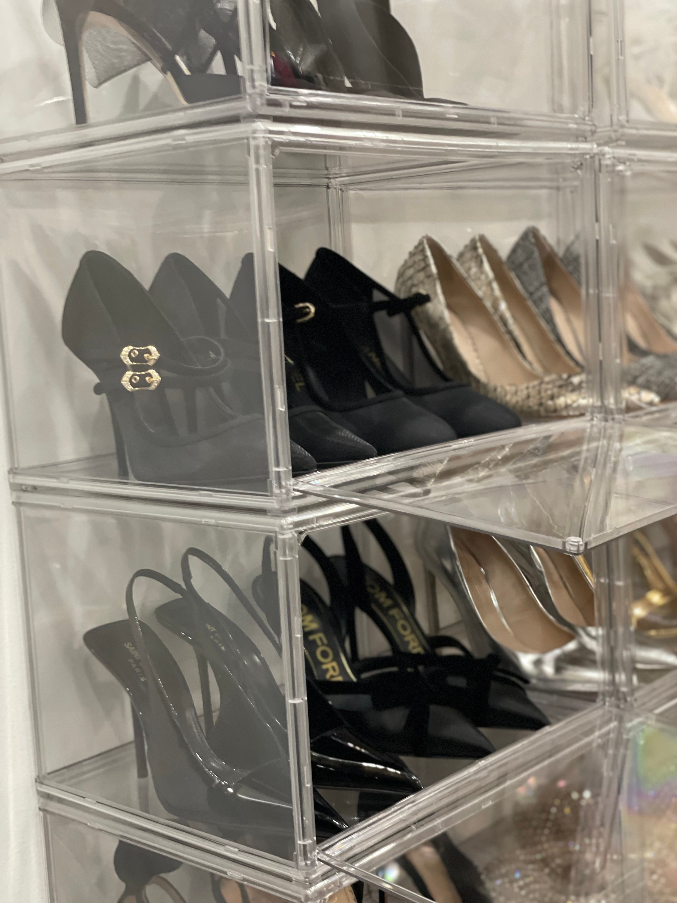 Magnetic Perspex Shoe Display Box Premium Shoe Display Box Stackable ...