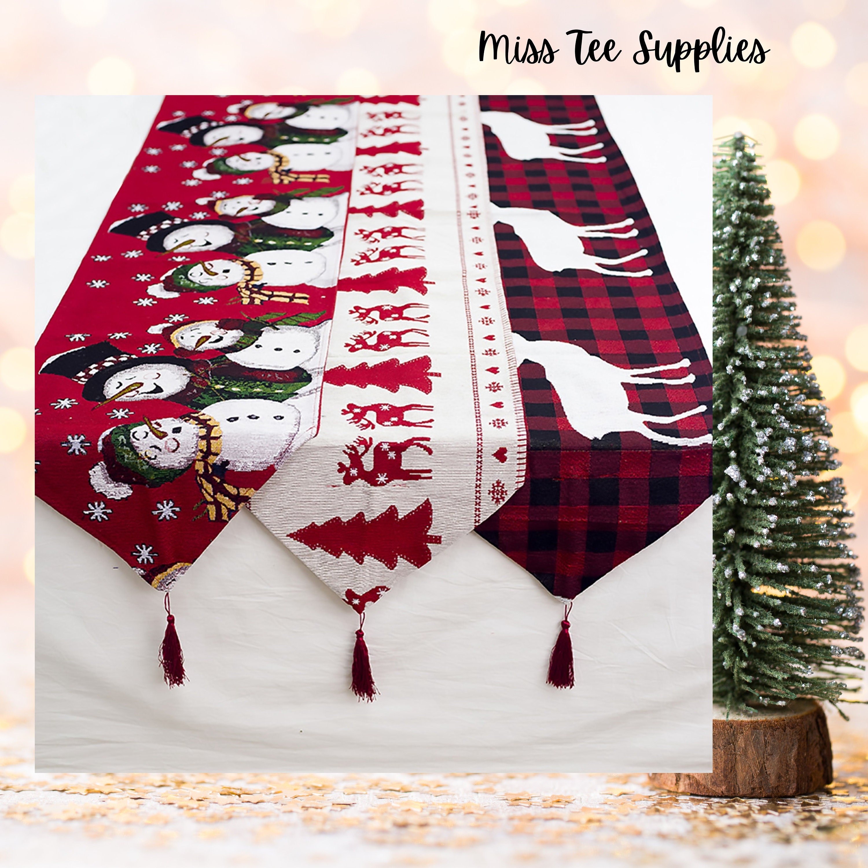 Christmas Table Runner Xmas Table Decoration Christmas Supplies Table ...