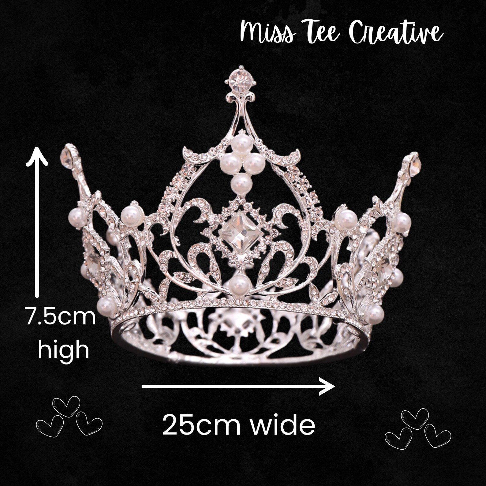 Crown Cake Decoration Sparkly Tiara for Cake Top Princess Cake Decor ...
