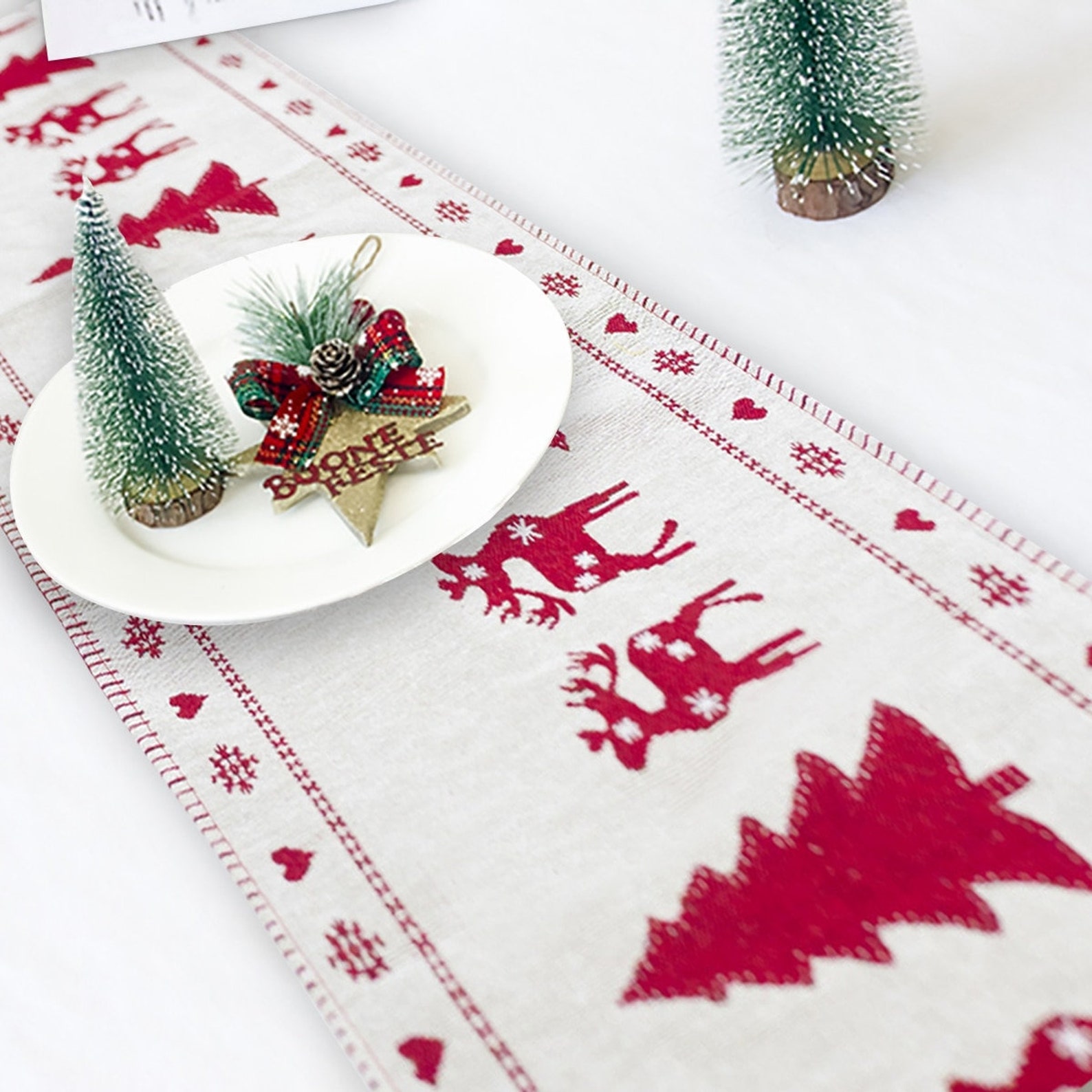 Christmas Table Runner Xmas Table Decoration Christmas Supplies Table ...