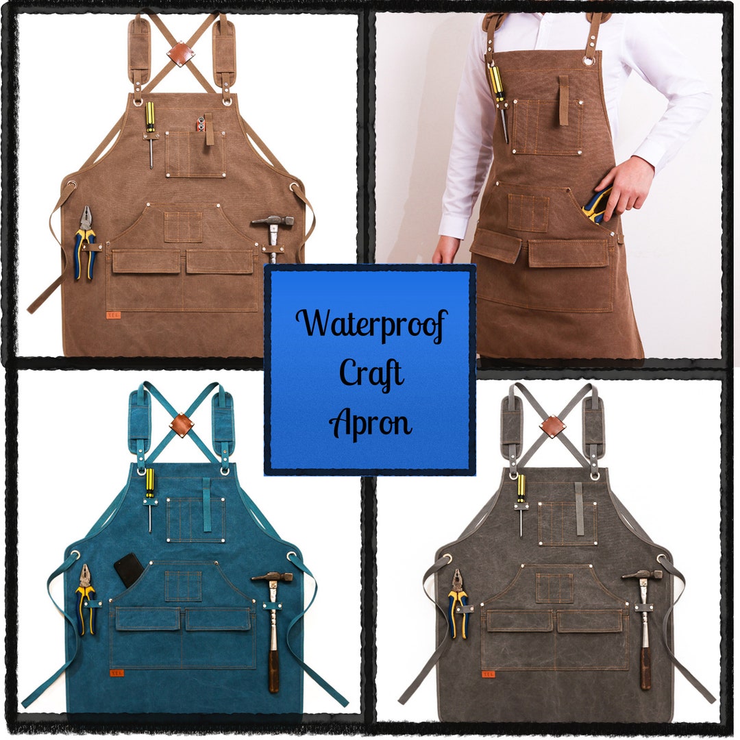 Crafters Waterproof Canvas Apron Waxed Tool Apron Waxed Carpenters ...